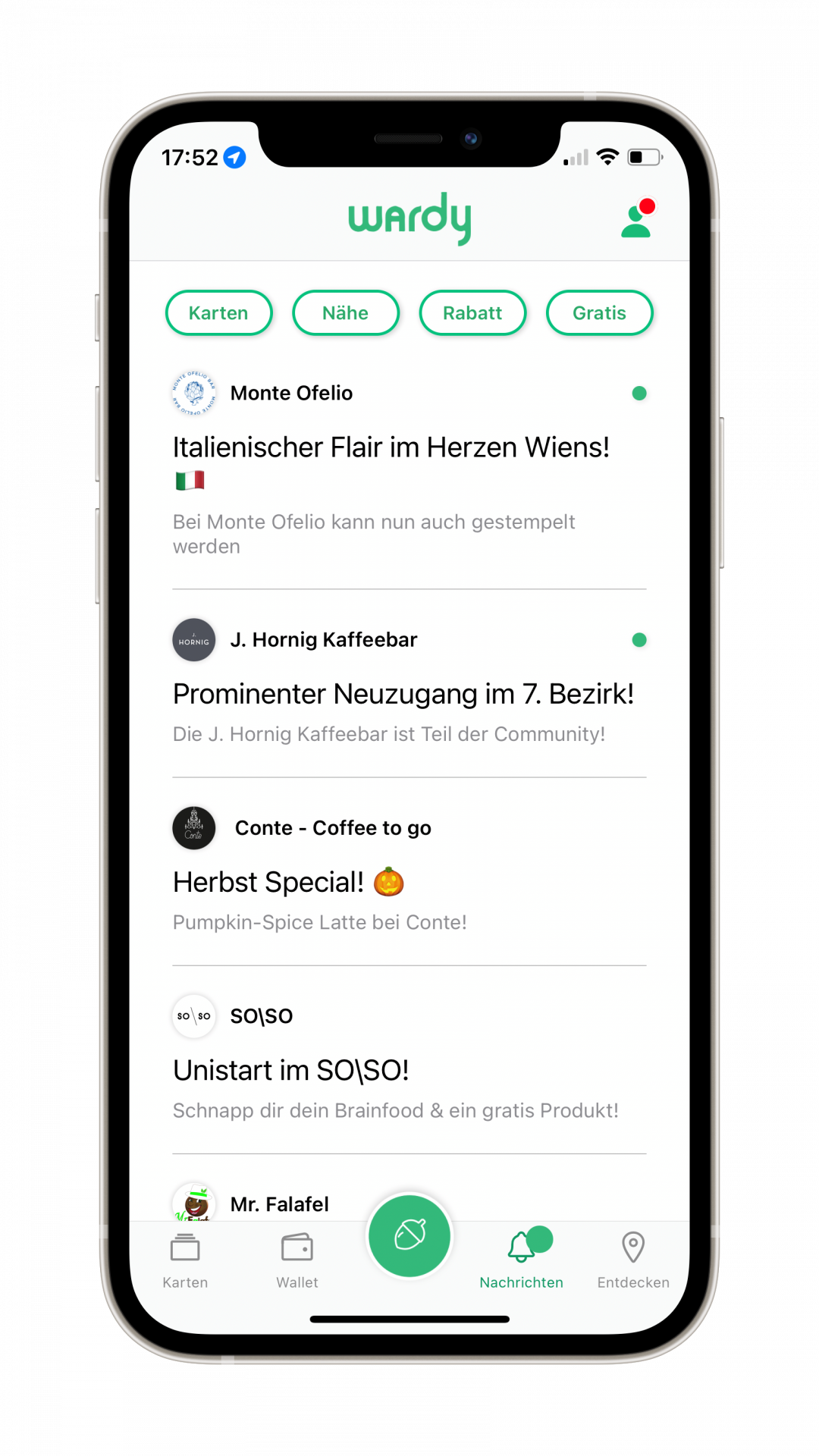 wardy - deine digitale Stempelkarte